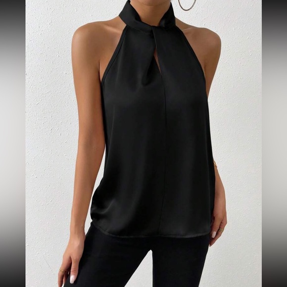 Tops | Luxe Satin Halter Top | Poshmark